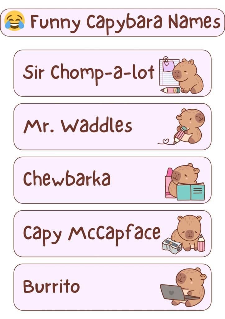 200+ Capybara Names | Cute, Funny and Perfect for Your Pet!