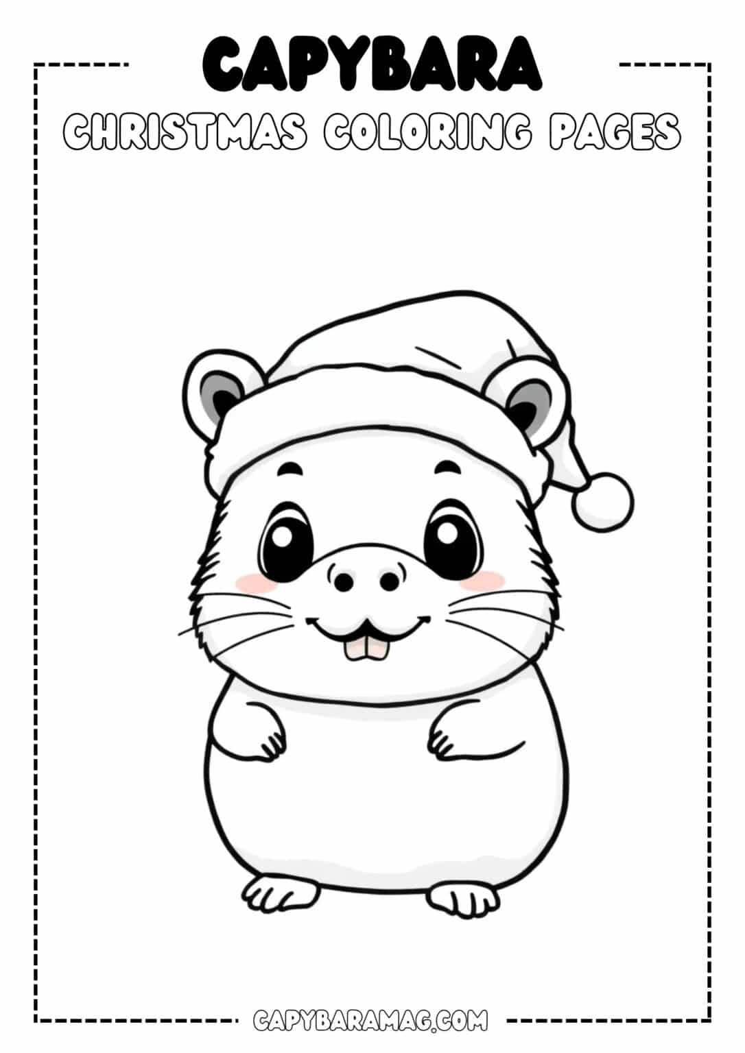 Capybara Christmas Coloring Pages (Free PDF Printables) - CapyBara Mag