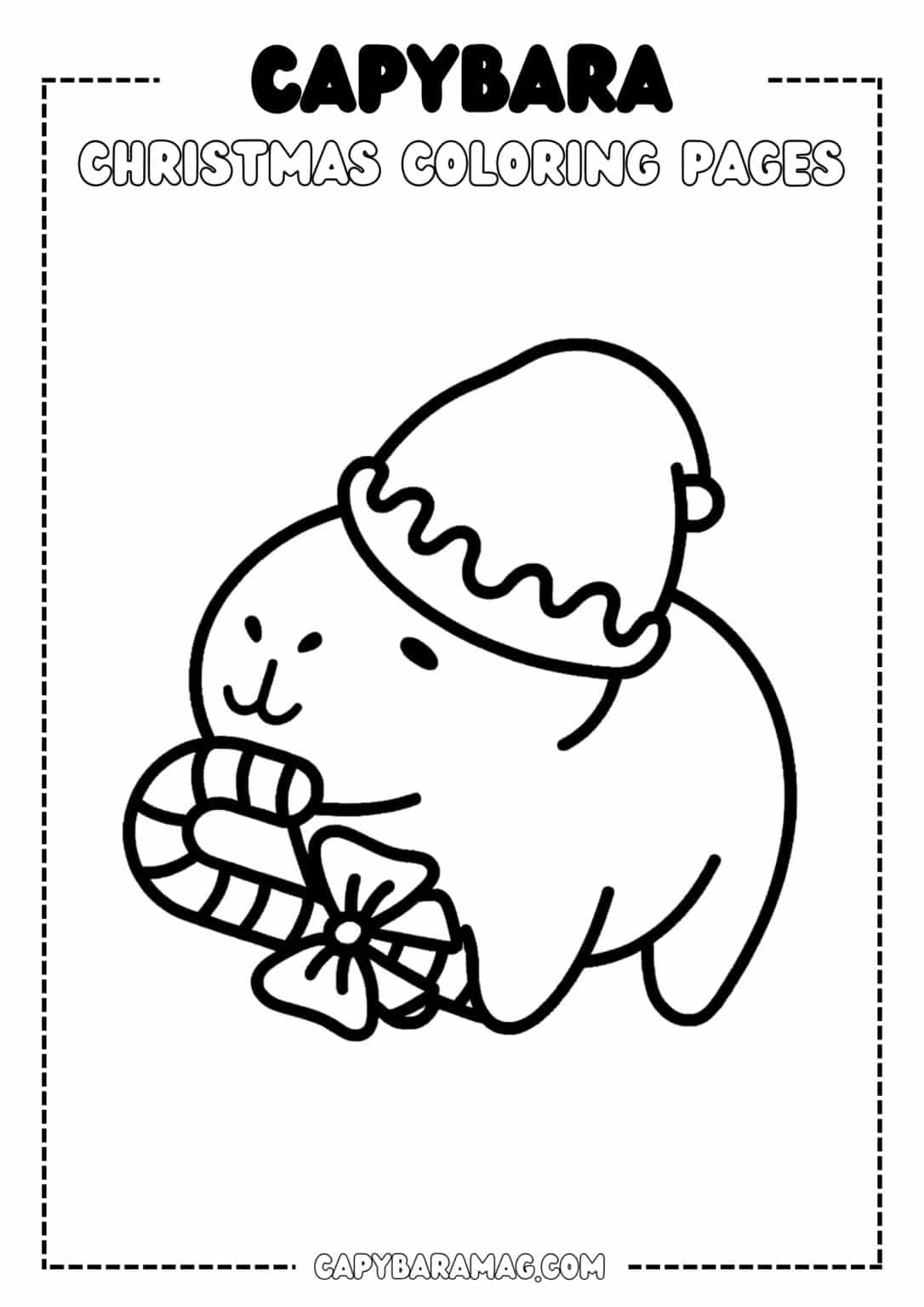 Capybara Christmas Coloring Pages (Free PDF Printables) - CapyBara Mag