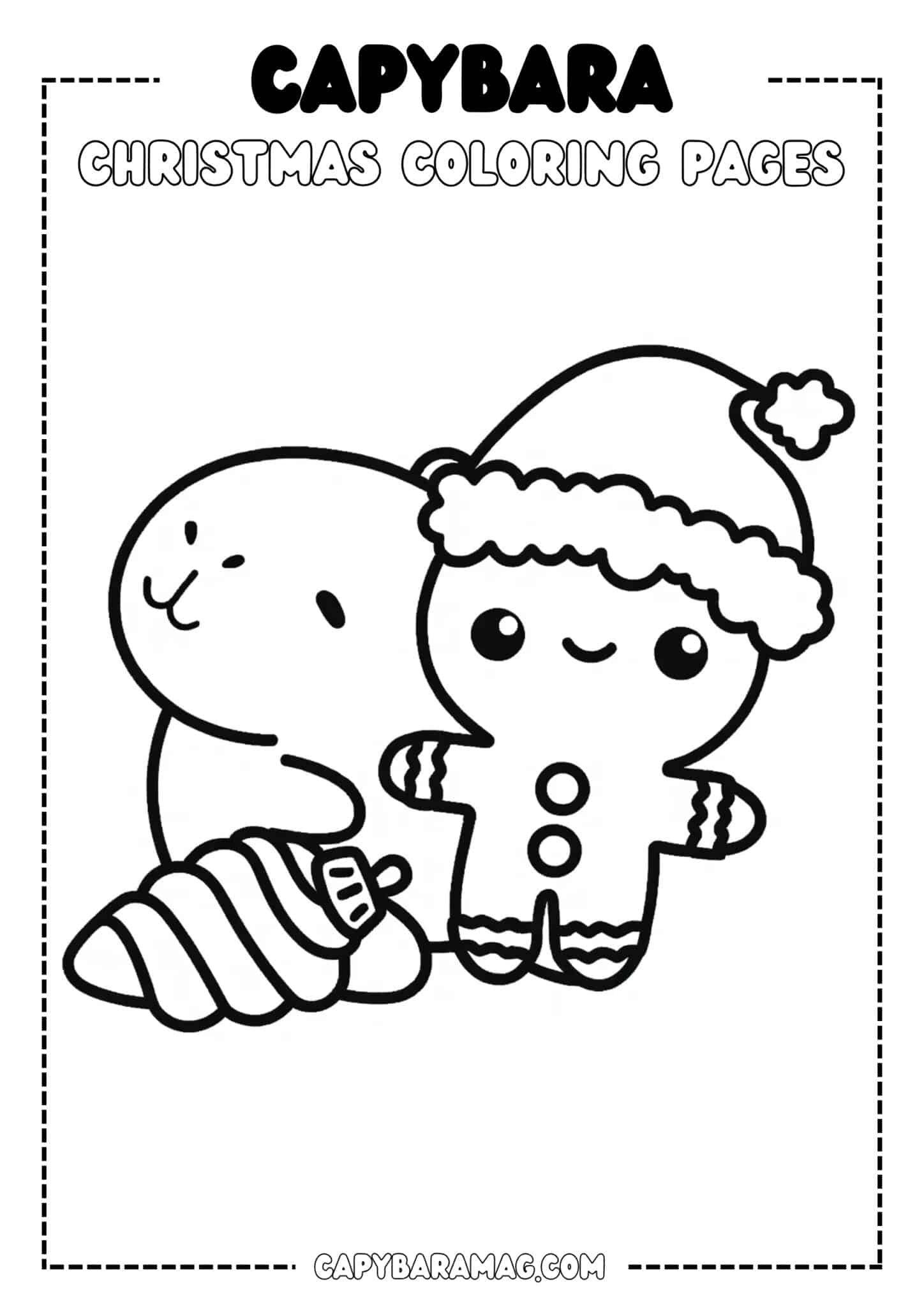 Capybara Christmas Coloring Pages (Free PDF Printables) - CapyBara Mag
