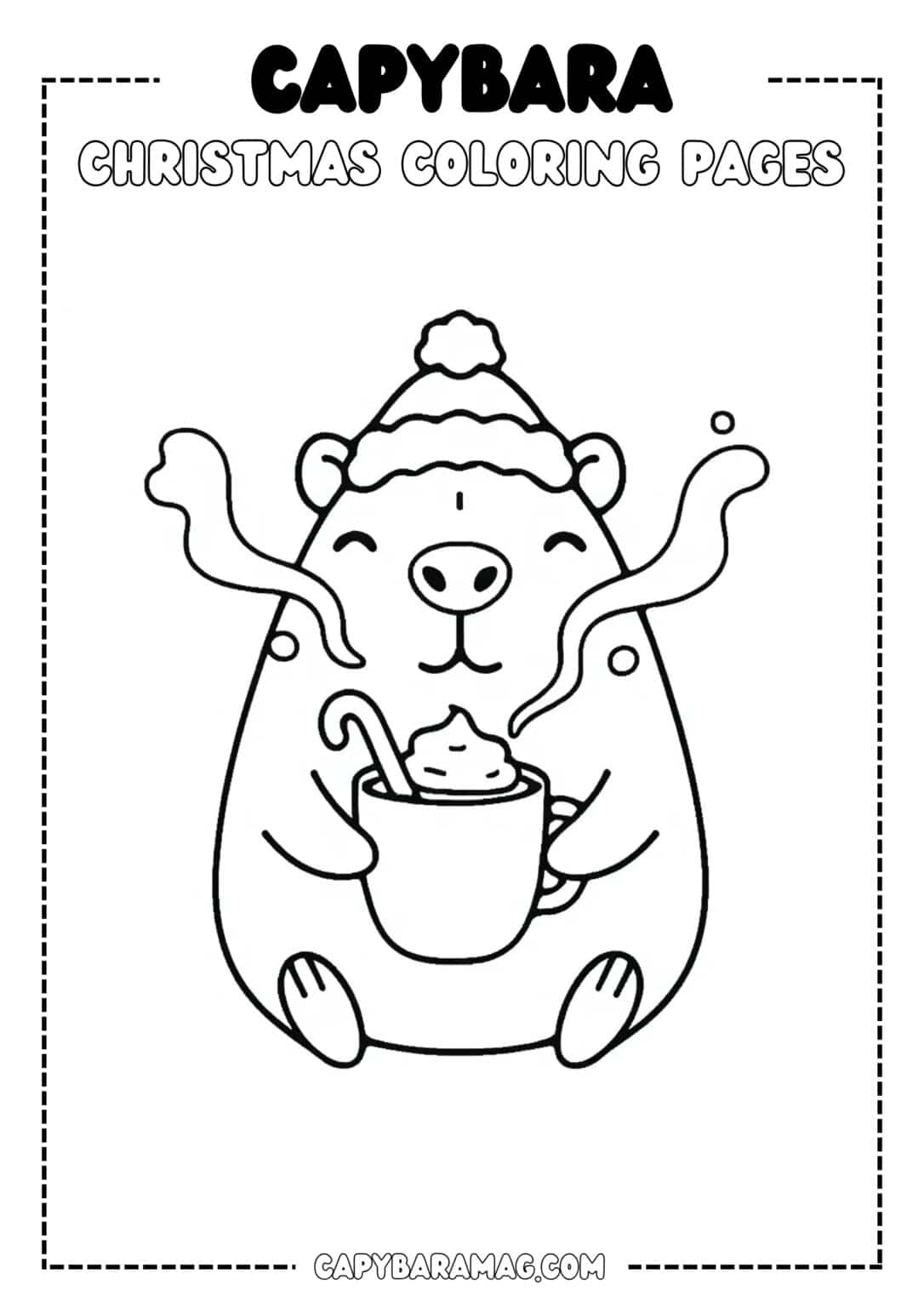 Capybara Christmas Coloring Pages (Free PDF Printables) - CapyBara Mag