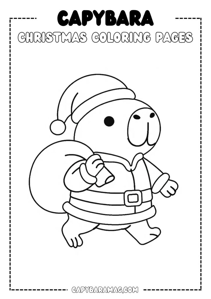 Capybara Christmas Coloring Pages (Free PDF Printables) - CapyBara Mag