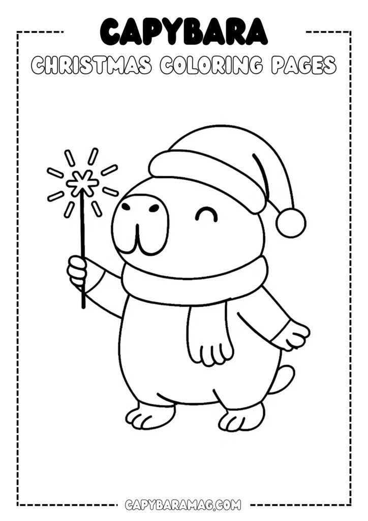 Capybara Christmas Coloring Pages (Free PDF Printables) - CapyBara Mag