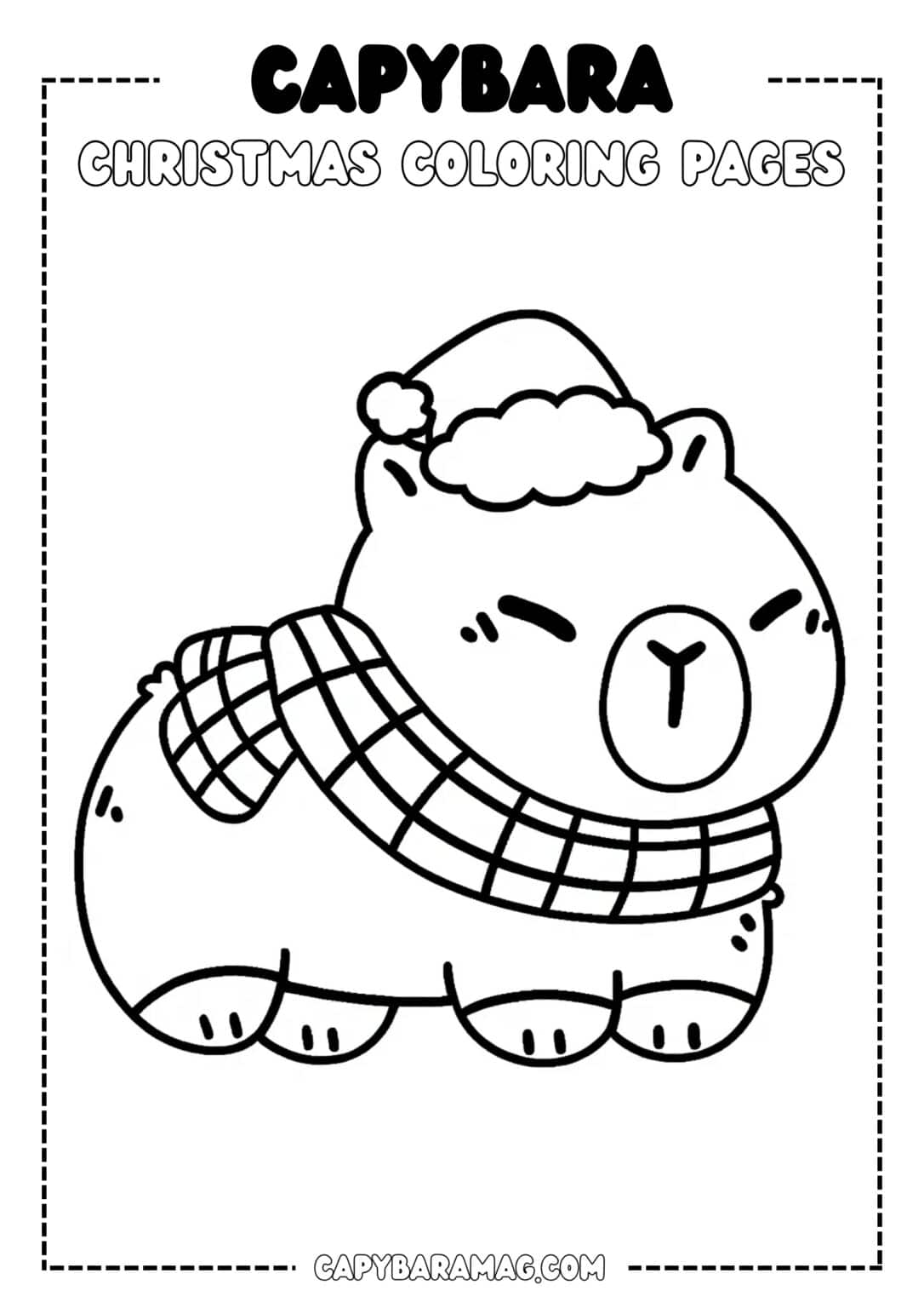 Capybara Christmas Coloring Pages (Free PDF Printables) - CapyBara Mag