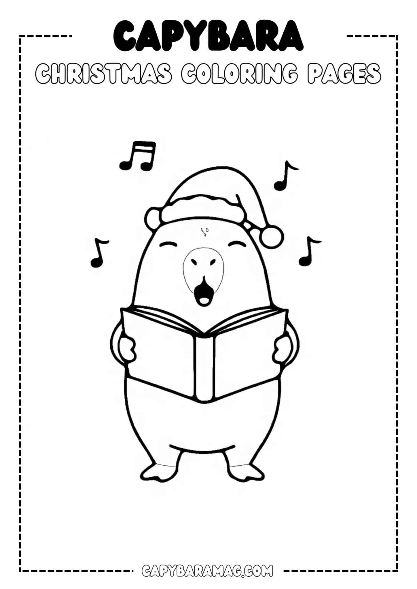 Capybara Christmas Coloring Pages (Free PDF Printables) - CapyBara Mag
