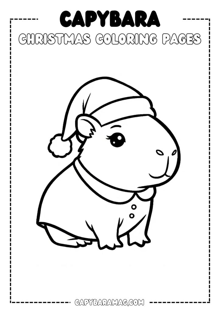 Capybara Christmas Coloring Pages (Free PDF Printables) - CapyBara Mag
